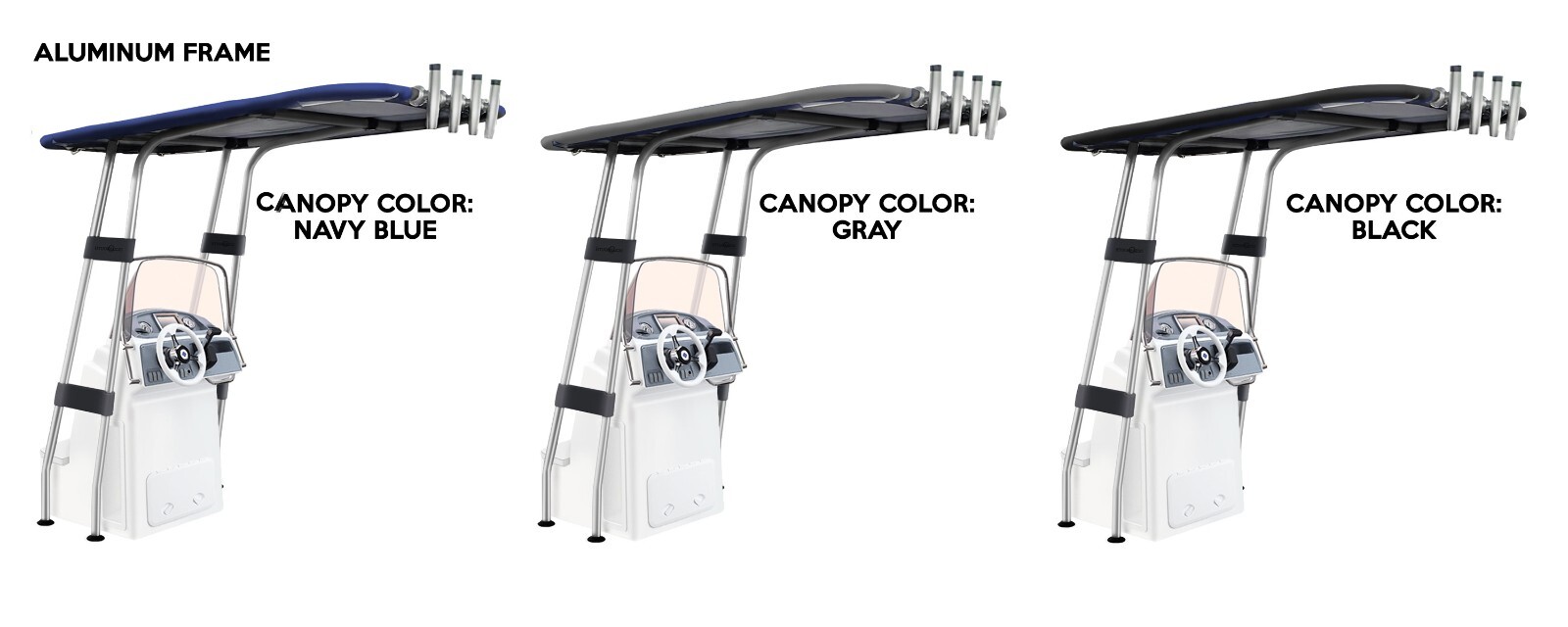 Oceansouth Heavy Duty T-Top - Ø1 3/4” ALUMINIUM FRAME - Deck Mount | eBay