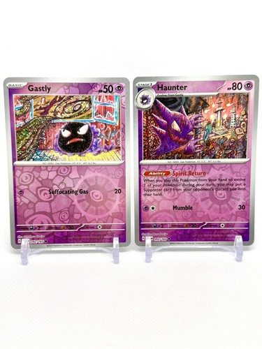 Pokemon TCG 151 Gastly + Haunter 092-093/165 Reverse Holo NM/M- US ...