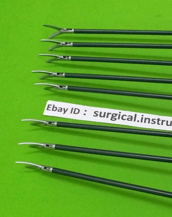 8pc Laparoscopic Curved Scissor 5mmx330mm Endoscopy Reusable Surgical ...