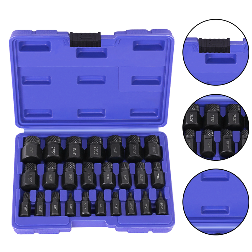 25pcs Screw Extractor Set Hex Head Multi-Spline Easy Out Bolt Extractor ...