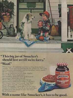1978 Smucker's Strawberry Jam Boy with Dog vintage PRINT AD 70's ...