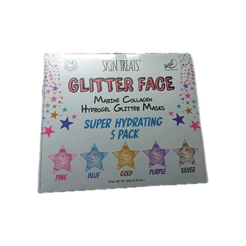 New Skin Treats Glitter Face Marine Collagen Hydrogel Masks Super ...