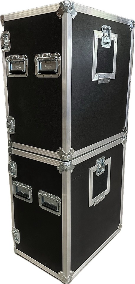 Marshall 1960 4x12 cabs STACKED CASES Front Load 4" casters LIVE IN ...