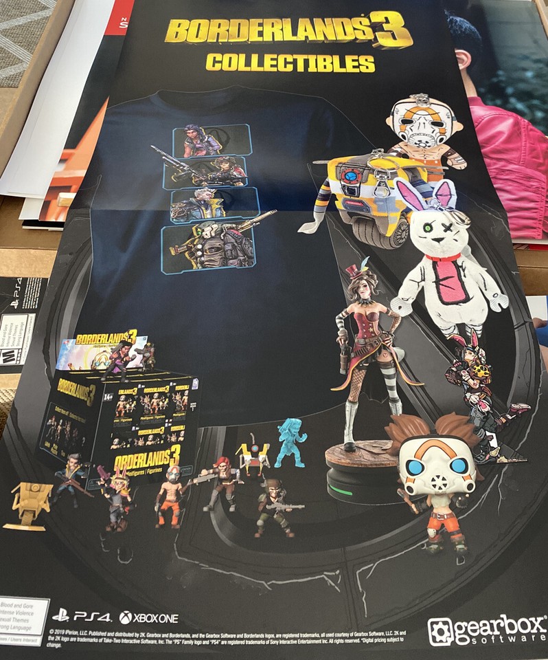 Gamestop Borderlands 3 Collectibles Promo display posters 60+ Foldable ...