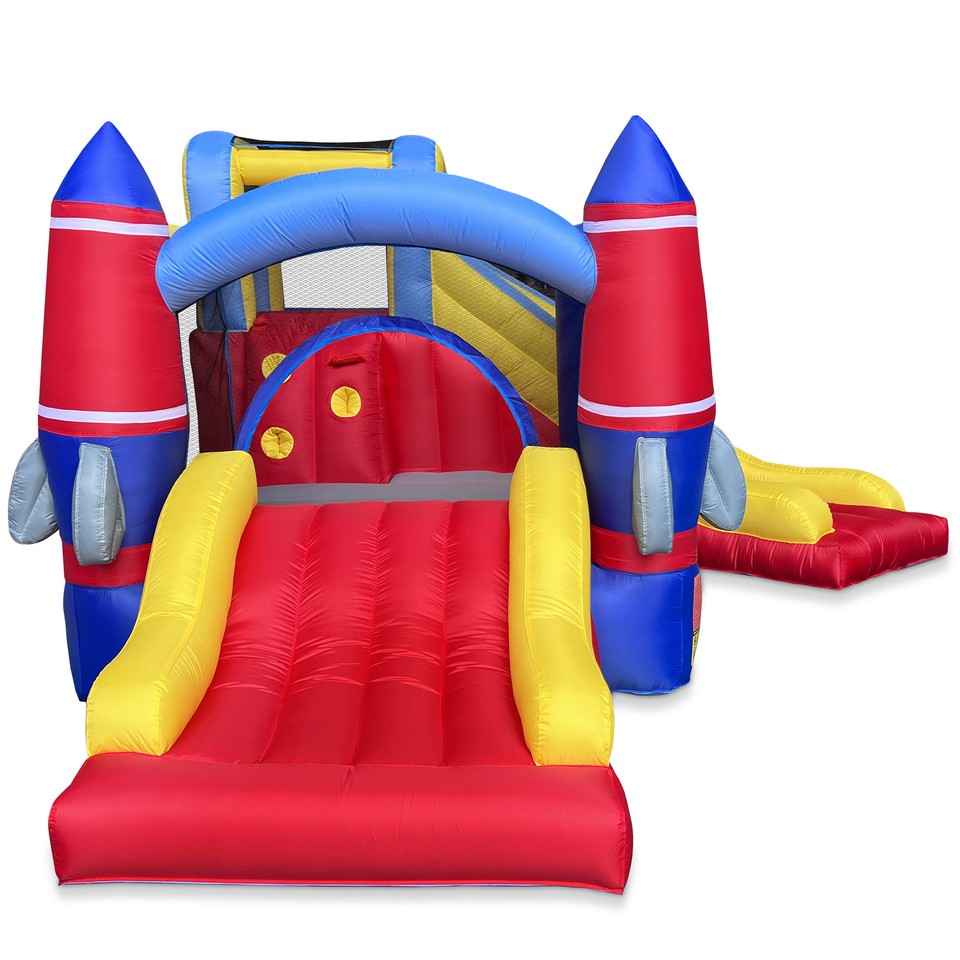 Rocket Bounce House with Two Slides and Blower, Inflatable Bouncer for ...