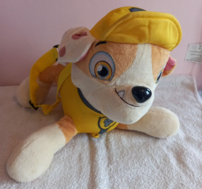 Paw Patrol Rubble Pup Dog Childrens Backpack Bag Soft Toy Channel 5 ...