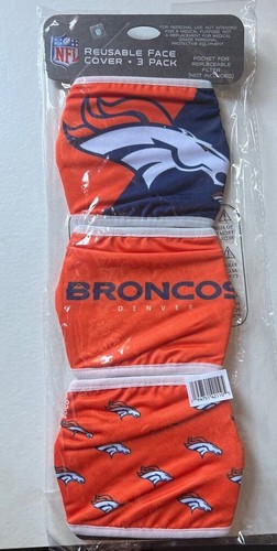 Denver Broncos NFL Football Adult FOCO Face Covering Mask 3 Pack | eBay