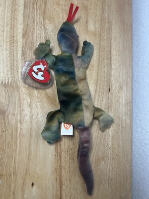 1999 TY Beanie Baby “Lizzy” The Lizard Tie Dye Look 21” With Tag-Free ...