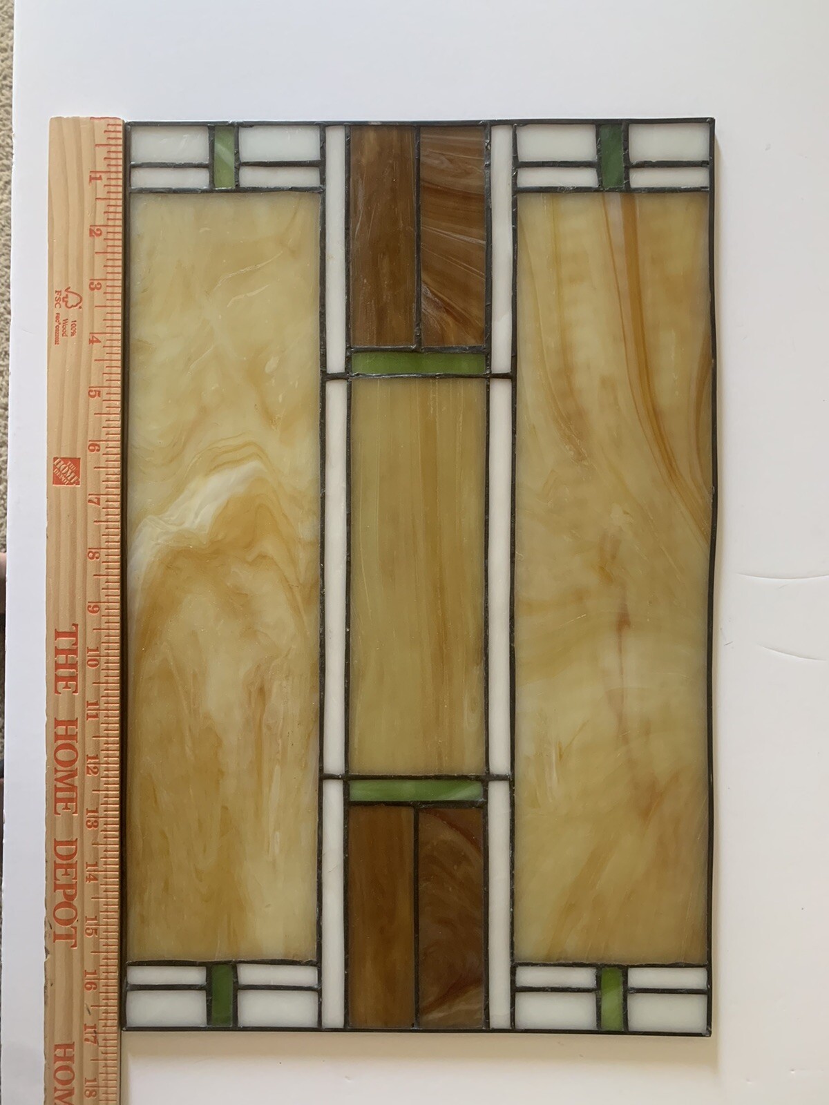 VTG Mission Style MCM Stained Glass Window Panel 17" | eBay