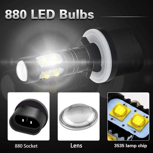 2PCS 880 890 892 893 899 LED Fog Light Driving Bulbs 50W 6000K Xenon ...