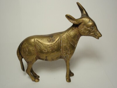 Vintage Brass Donkey Mule Figure Figurine | eBay