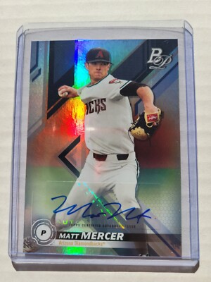 2019 Bowman Platinum Top Prospect Autographs #TOP56 Matt Mercer AUTO RC ...
