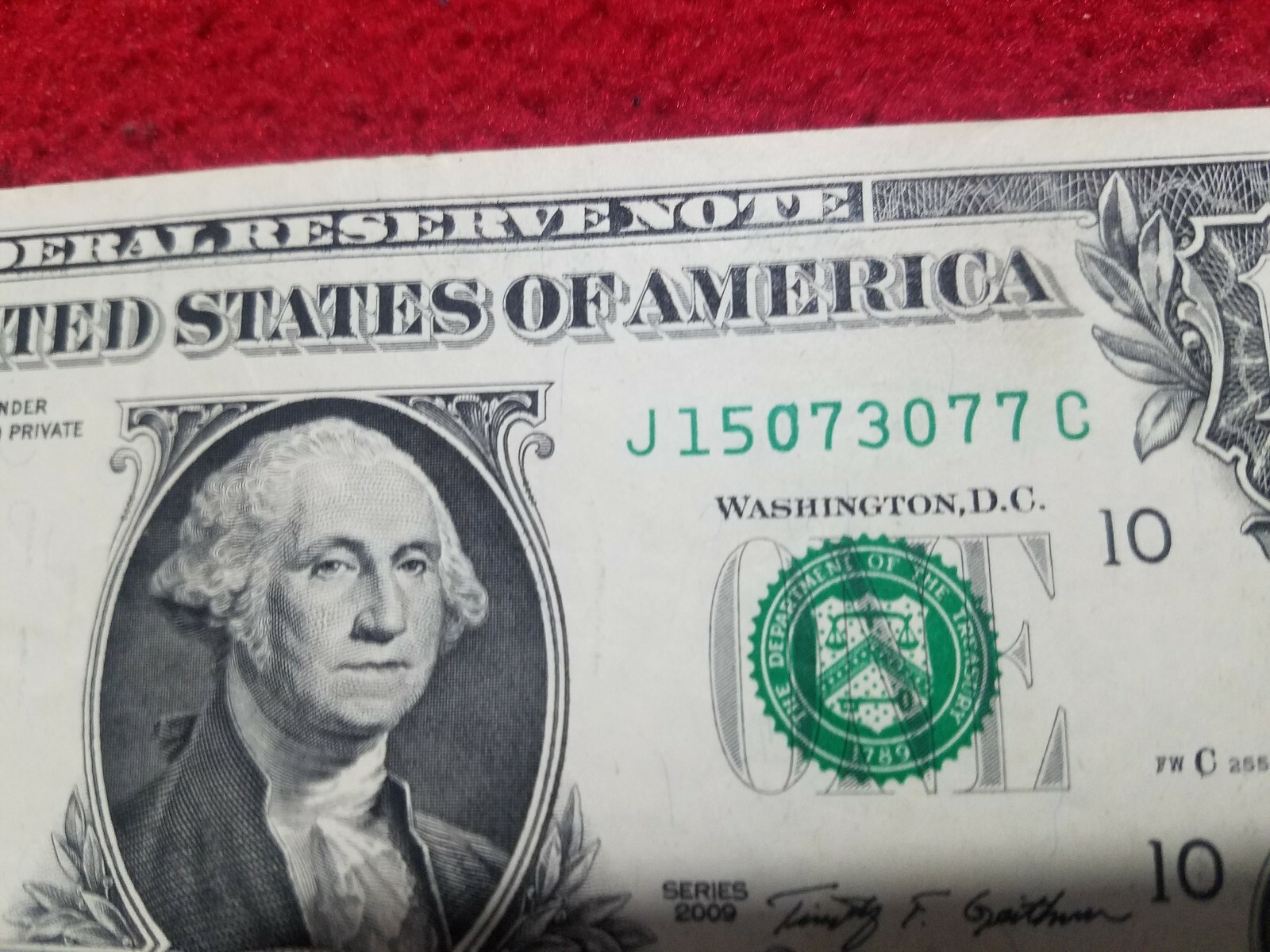 2009 Serial Number Inking Error $1 J15073077 Kansas CITY | eBay