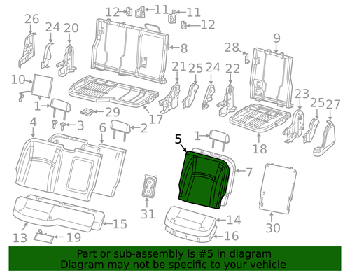 Genuine Mopar Seat Back Cover 6RF05BD3AD | eBay