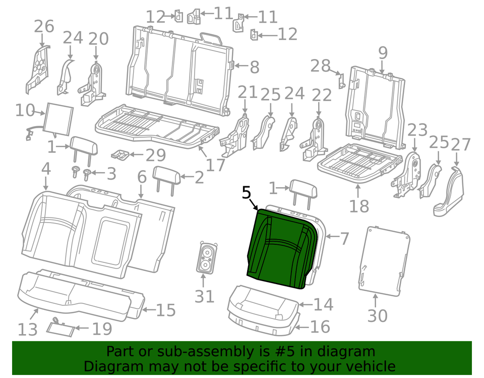 Genuine Mopar Seat Back Cover 6RF05BD3AD | eBay
