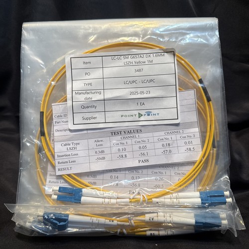 LC-LC SM G657A2 DX 1.6MM LSZH Yellow 1M Fiber Patch Cable (10 pcs) | eBay