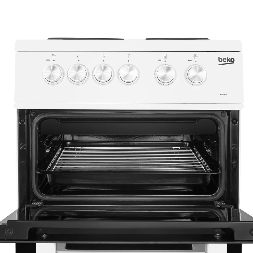 KD531AW 500mm Twin Cavity Electric Cooker Sealed Hob White ...