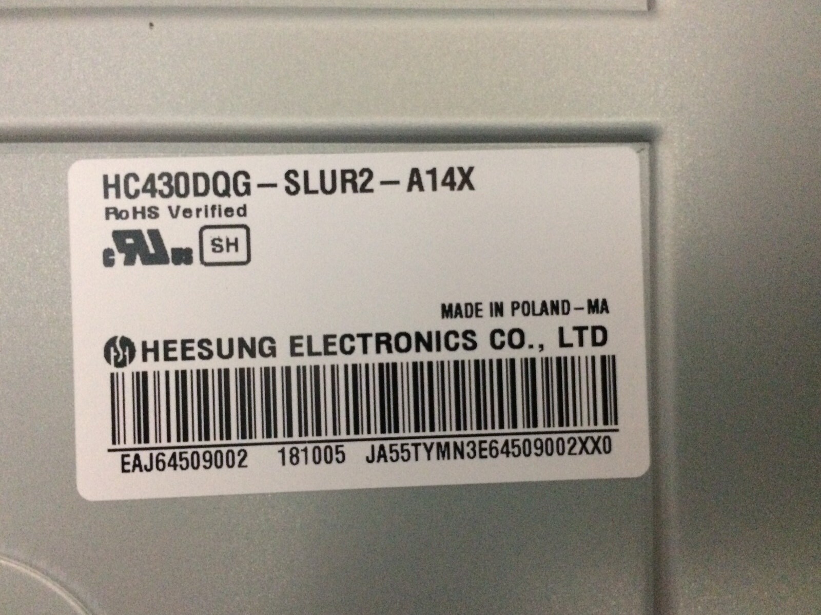 SSC_Y19_Trident_43UM73_REV00_181029 HC430DQG-SLUR-A14X LG 43UK6500PLA ...