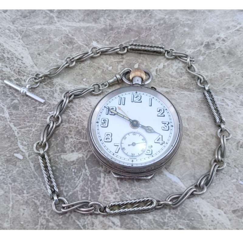 WW1 Trench Silver Konigen Schild Alarm Officers Pock… - Gem