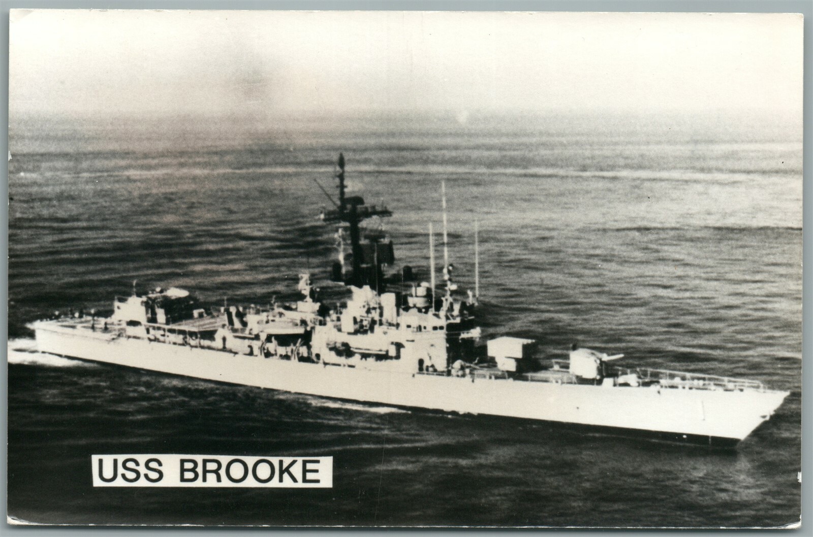 MILITARY SHIP USS BROOKE VINTAGE REAL PHOTO POSTCARD RPPC | eBay