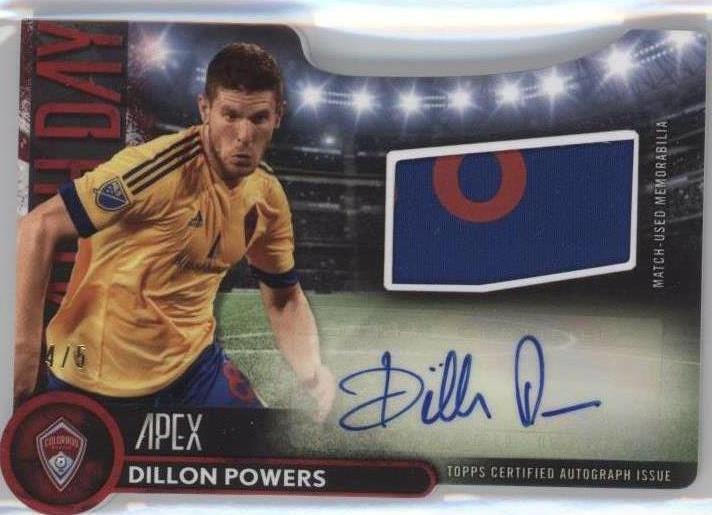 2016 Topps Apex - Match Day Die-Cut Autograph Relics Dillon Powers # ...