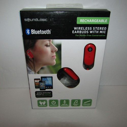 Soundlogic XT Bluetooth Stereo Earbuds with Mic Rechargeable New in Box ...