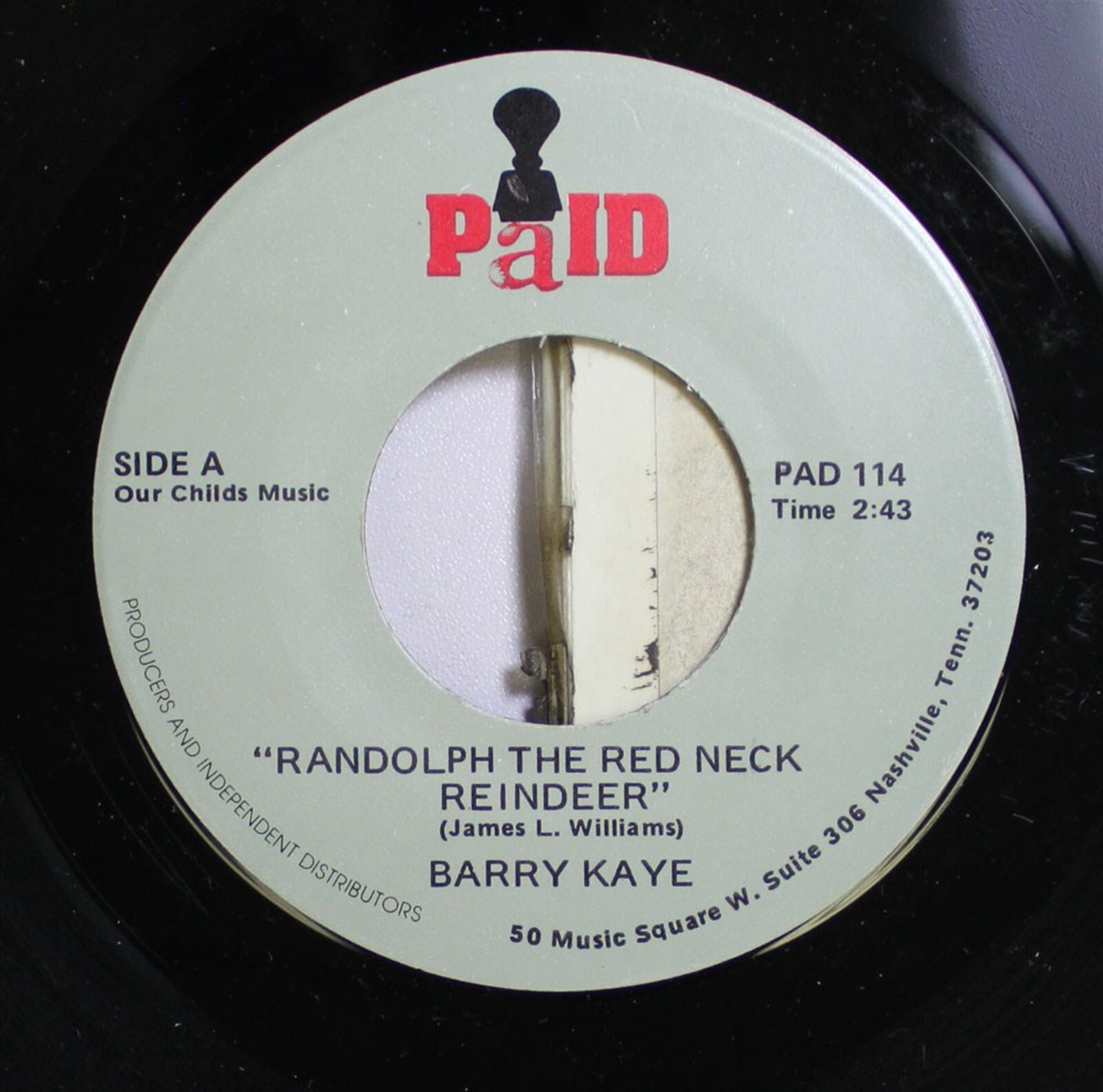 Christmas Nm! 45 Barry Kaye - Randolph The Red Neck Reindeer / The ...