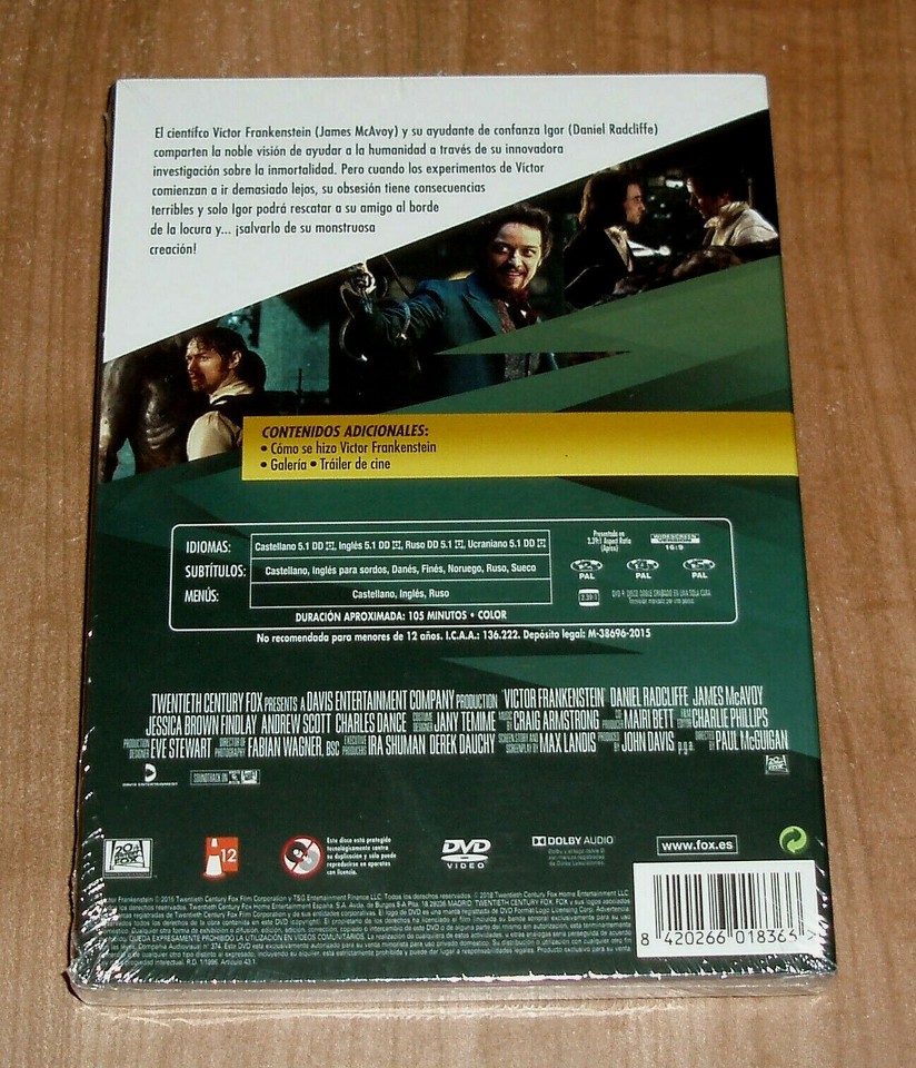 Victor Frankenstein DVD New Sealed Slipcover Horror (Unopened) R2 | eBay
