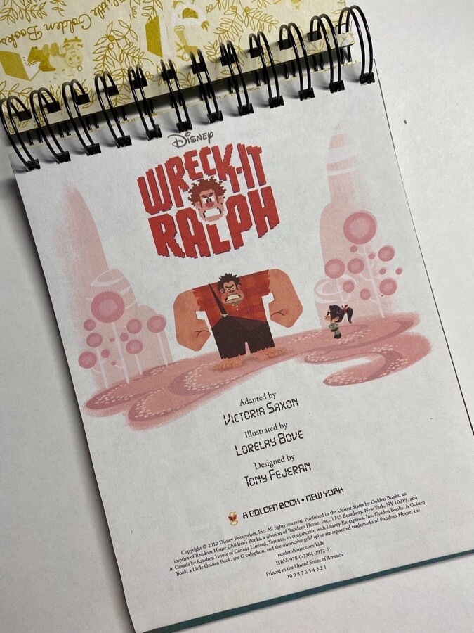 Wreck It Ralph Little Golden Book Plain Jane Junk Journal Notebook | eBay