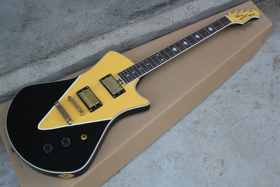 Electric Guitar Curved Triangle Inlays Mahogany Body with Figured Maple ...