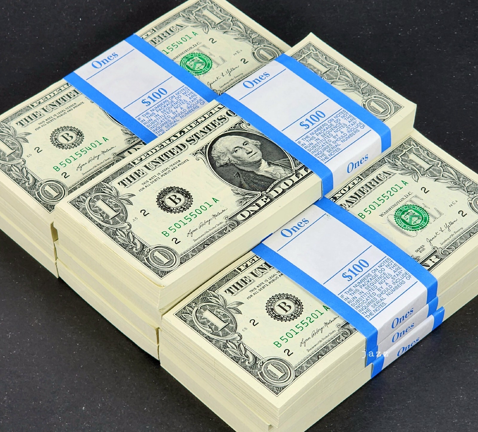 FULL STRAP 2021 USA BILLS $1x100 LEGAL TENDER "B" NEW YORK UNC FROM BEP ...