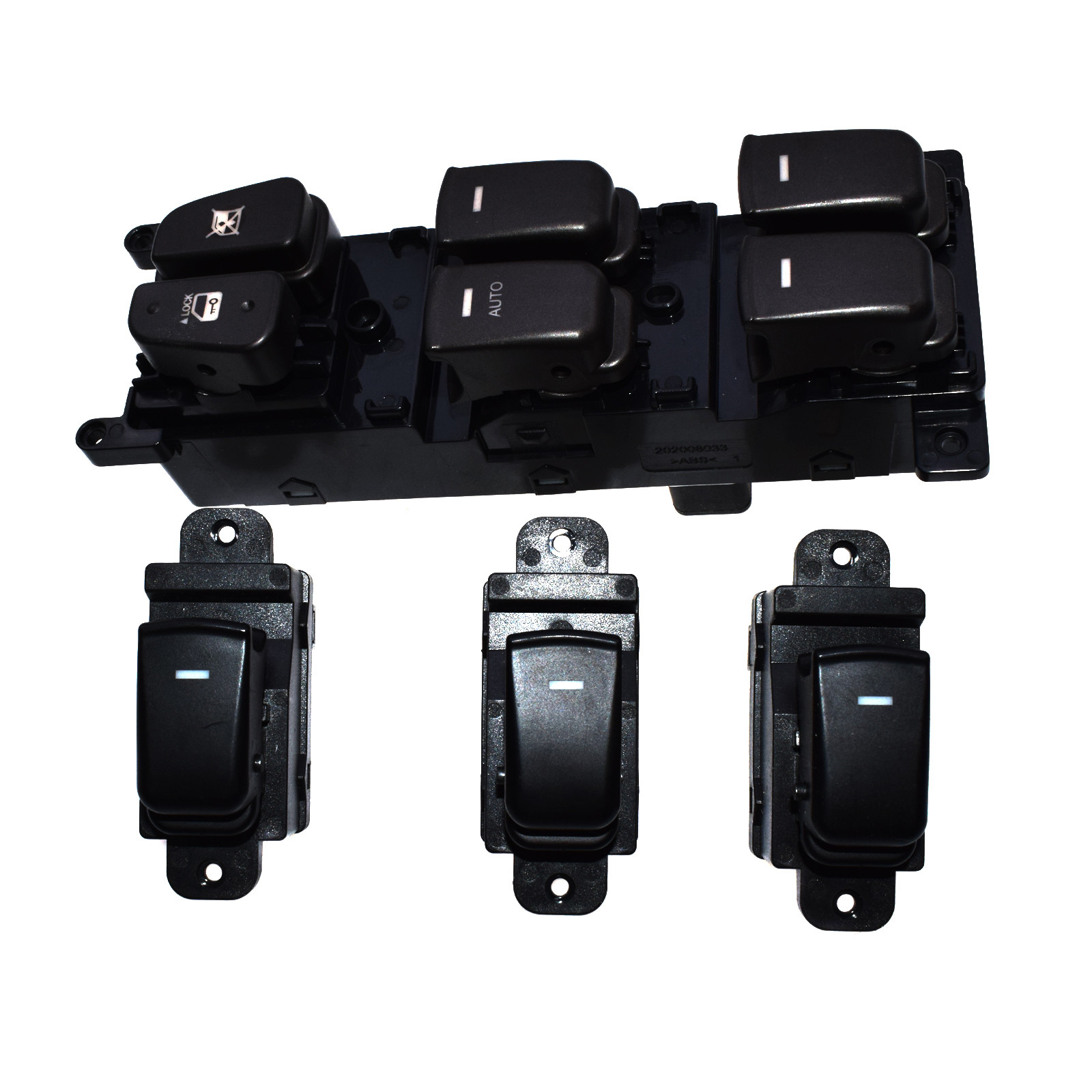 Power Window Main Left & 3 Single Rear Switches Set Fit 08-10 Hyundai ...