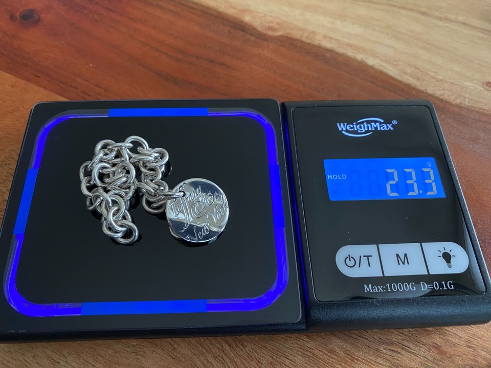 Authenticated Tiffany&Co. Round Wavy Disc Tag Sterling Silver Bracelet ...