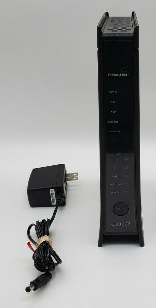 CenturyLink ZyXEL C3000Z DSL Modem Wireless Router w/ AC Adapter ...