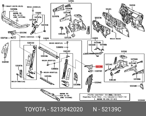 Original arm, front bumper, upper no.2 left, 5213942020 for TOYOTA ...