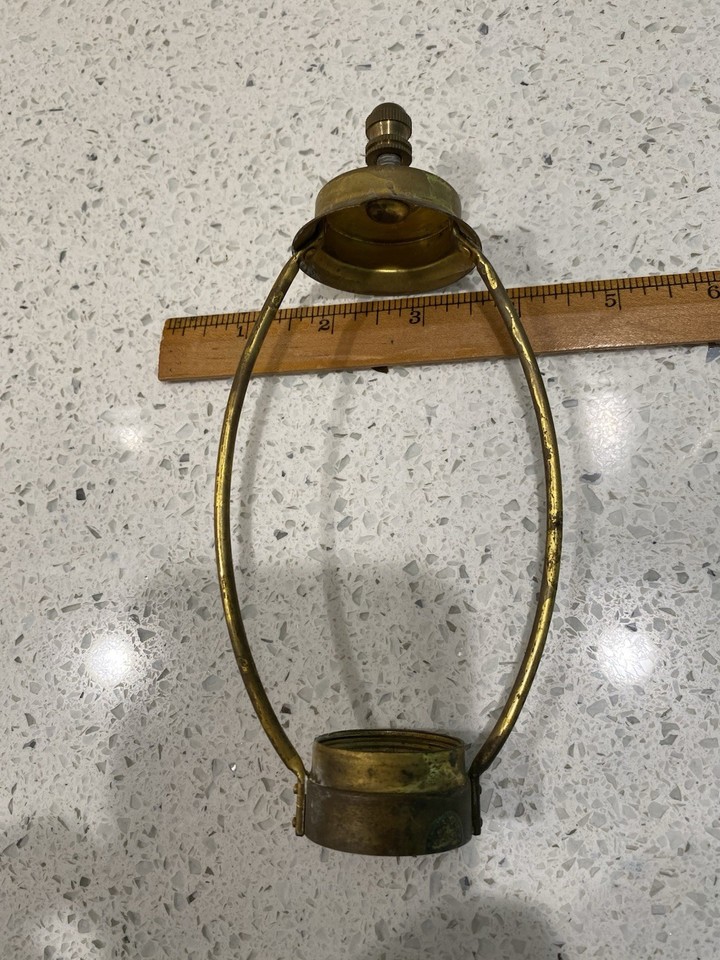 Unusual Antique Brass Socket Mount Threaded Small Lamp Harp Pat. D 12 ...