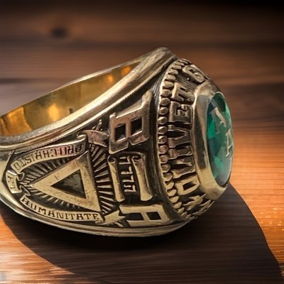 16.74 g Heavy 10K Gold College Ring Adelphic Alpha Pi John Roberts VTG ...