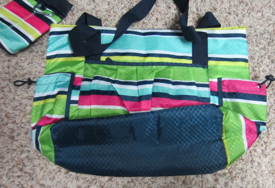 Thirty-one Brand Tote Organizing Utility Bag and Bottle Bag Striped ...