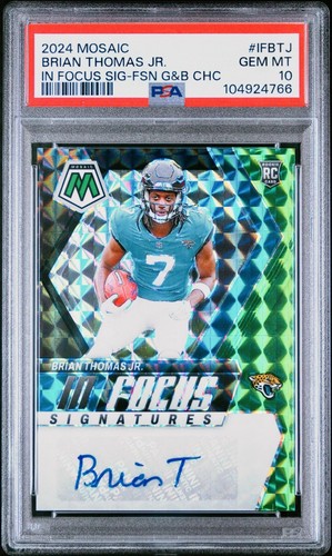 2024 Panini Mosaic - In Focus Signatures Brian Thomas Jr. #IF-BTJ Green ...