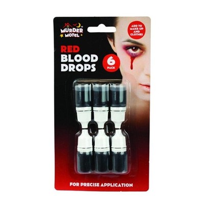 Murder Motel Fake Blood Drops Red 6 Pack Halloween Makeup Accessory ...
