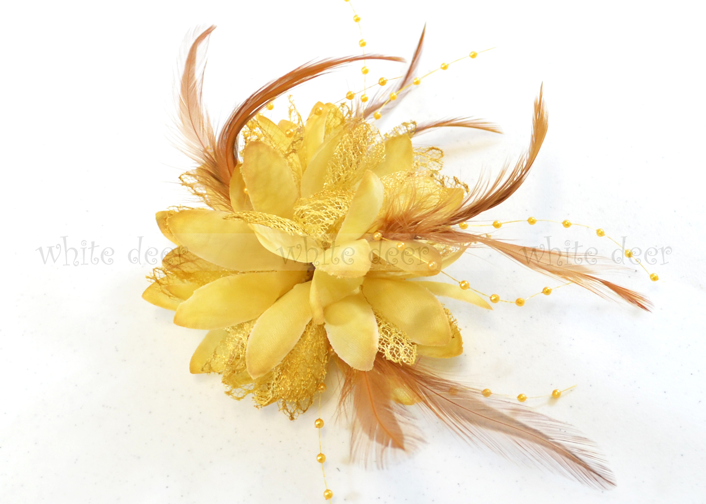 Wholesale Lady Feather Flower Brooch Pin Bridal Party Hair Holder ...