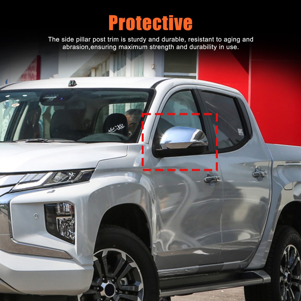 L+R Matte Black Mirror Wing Cover Trim For Mitsubishi L200 Triton 2019 ...