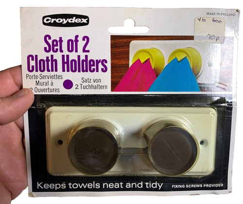 Rare Vintage Croydex Towel Cloth Rag Holder Hook Rack Rubber Wall Hung ...