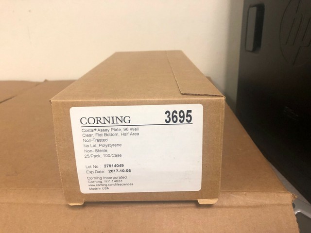Corning 3695 Costar Assay Plate 96 Well Clear Flat Bottom Half Area for ...