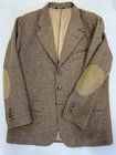Faconnable Made in Italy Vintage Leather Trim Wool Check Tweed 3-Button ...