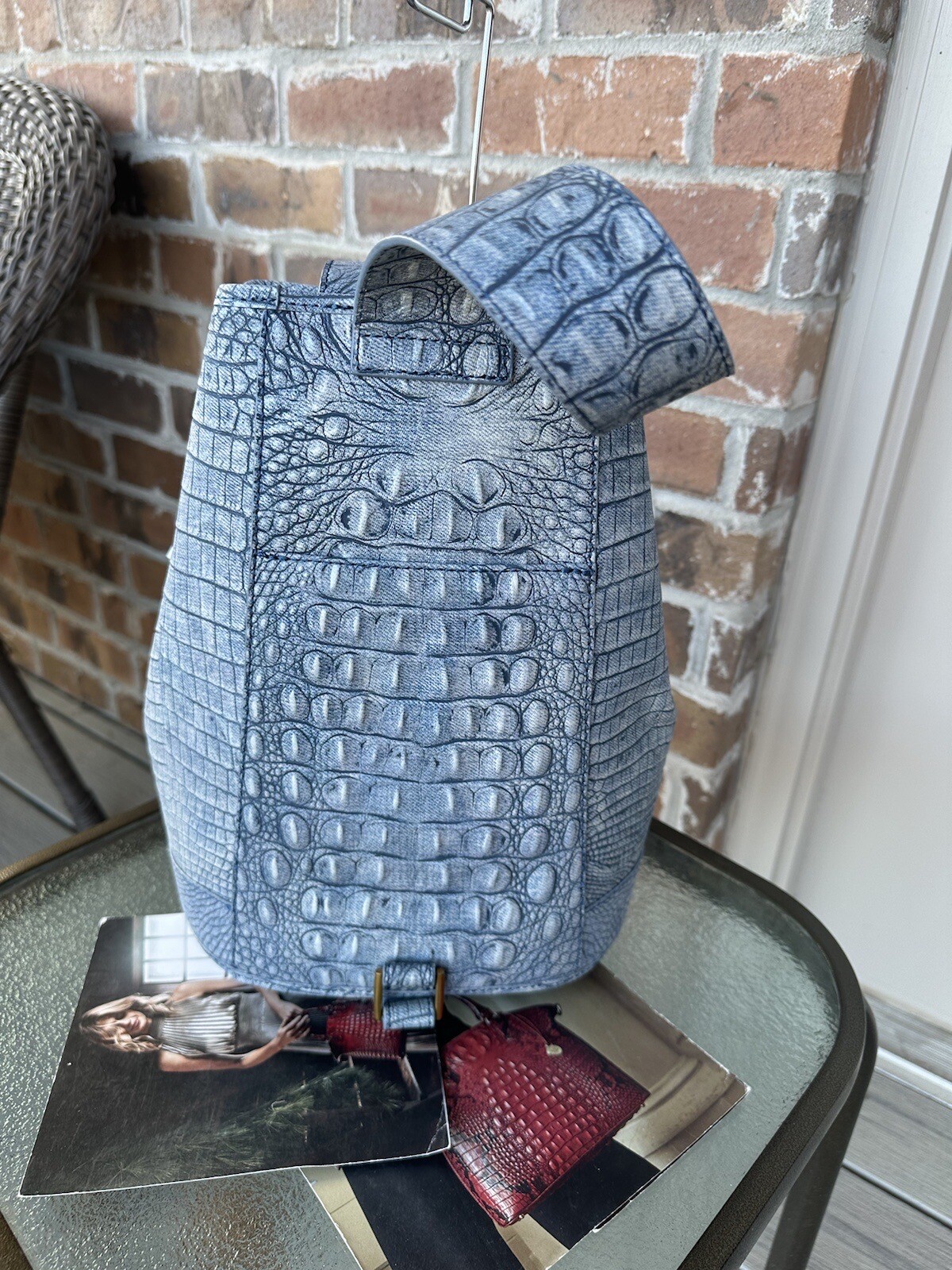 NWT Brahmin Handbag Maddie Sling Back Light Denim Tetra Backpack | eBay