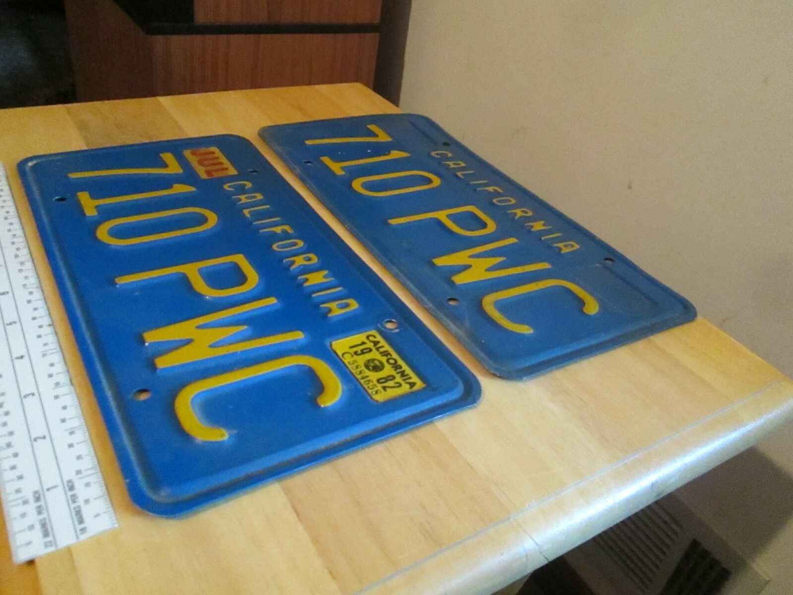 Collectible Vintage California Blue Plate License Plates 710 PWC Front ...
