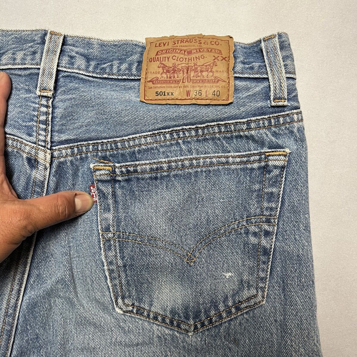Vintage 90s Levi's 501XX Denim Jeans Made In USA 36x40 Fit Vintage 90s Levi's 501XX Denim Jeans Made In USA 36x40 Fit