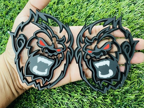 Sasquatch Emblem Bigfoot Badges Red Eye Custom With White Teeth New Set ...