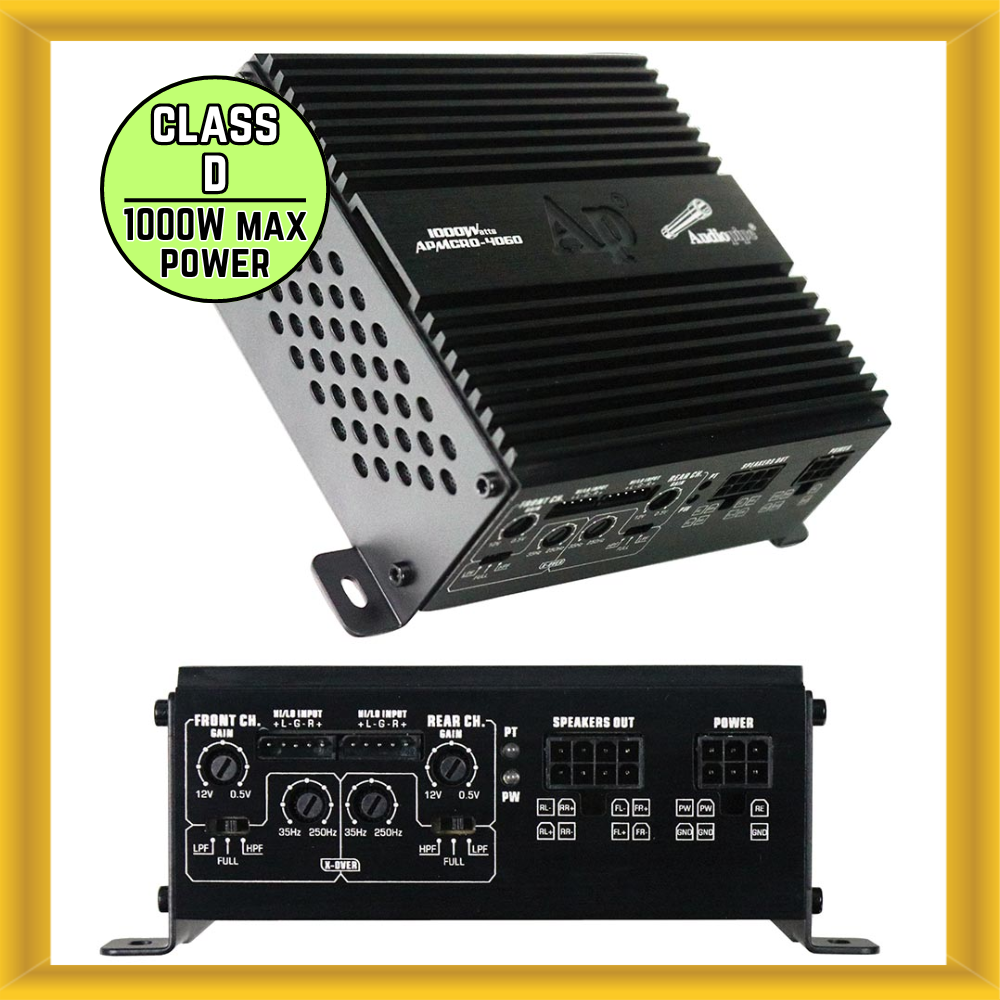 Audiopipe Micro 4 Channel Amplifier 1000 Watt Max - APMCRO-4060 for ...